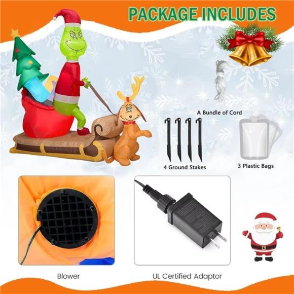 Holiday | Grinch Christmas Inflatable Grinch And Max Wsleigh Scene Dr ...